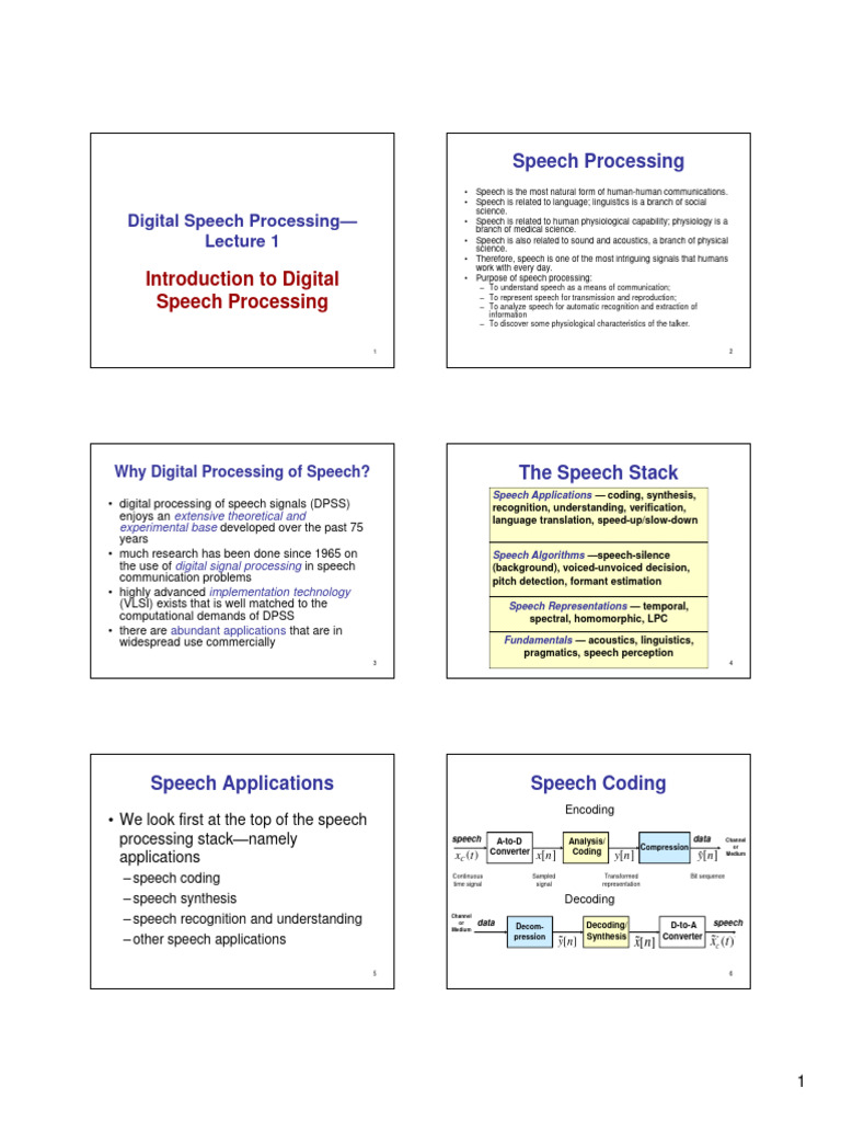 Digital Speech Processing | PDF | Information | Speech Synthesis