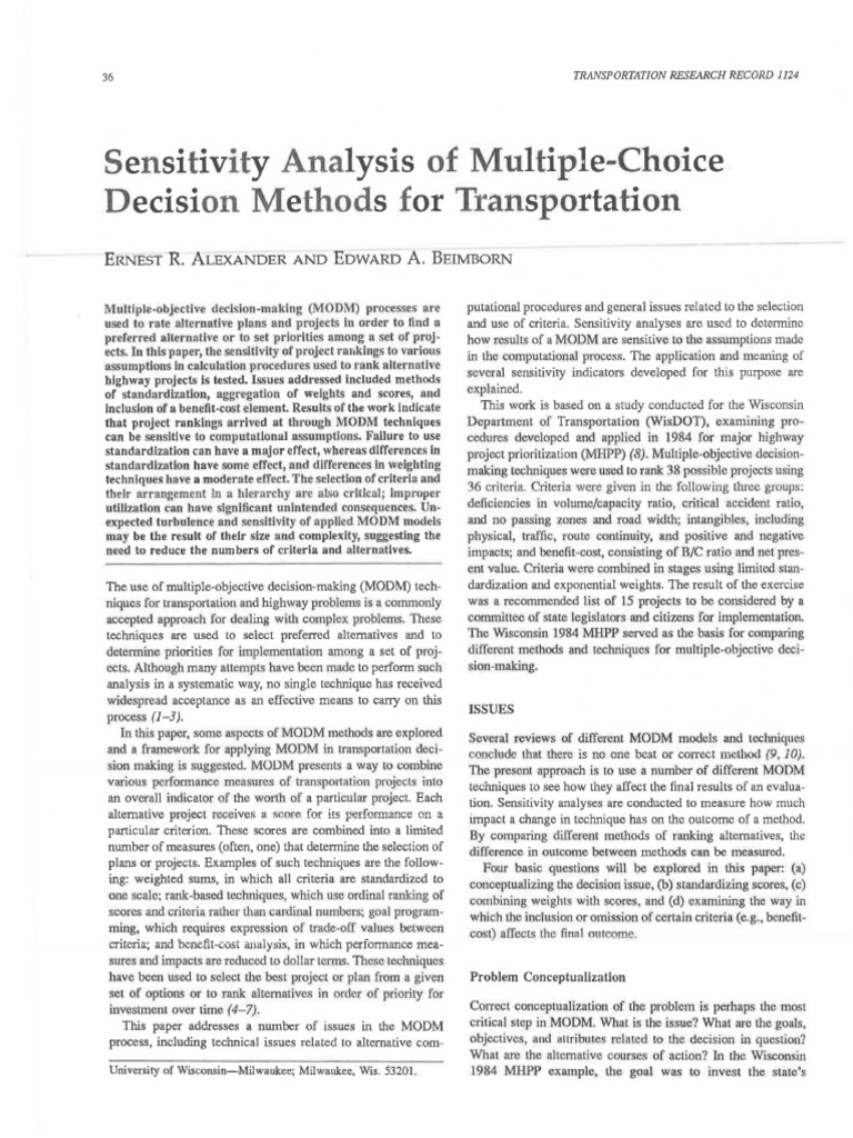 1124-005 | PDF | Cost–Benefit Analysis | Sensitivity Analysis