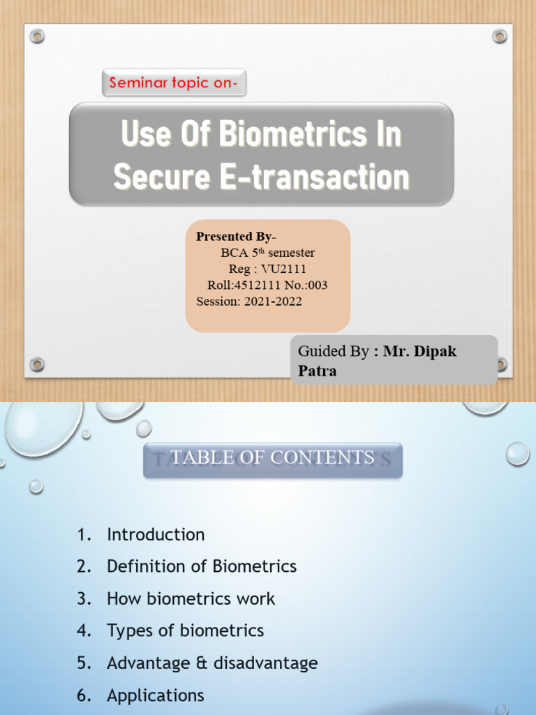 Biometrics in Secure E-Transaction | PDF | Biometrics | Fingerprint