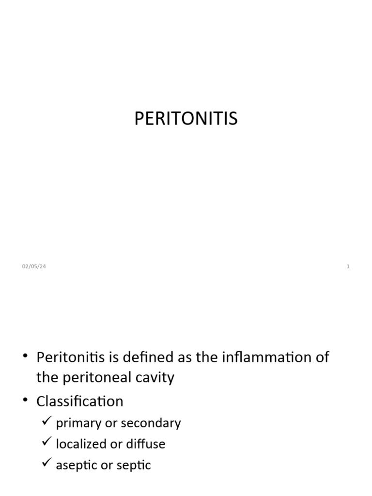 5 Peritonitis | PDF | Infection | Peritoneum