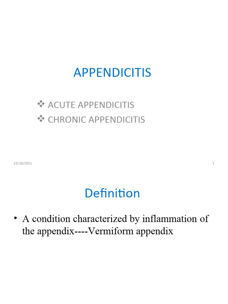 4 Appendicitis | PDF | Abdomen | Medical Specialties