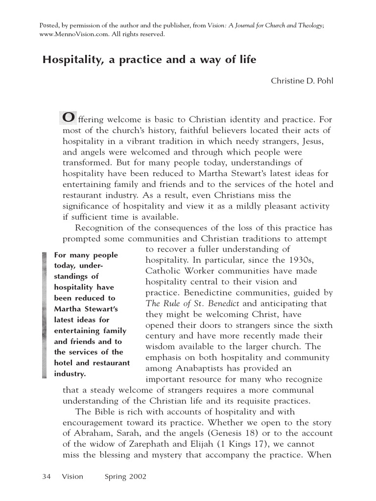 Hospitality | PDF | Jesus