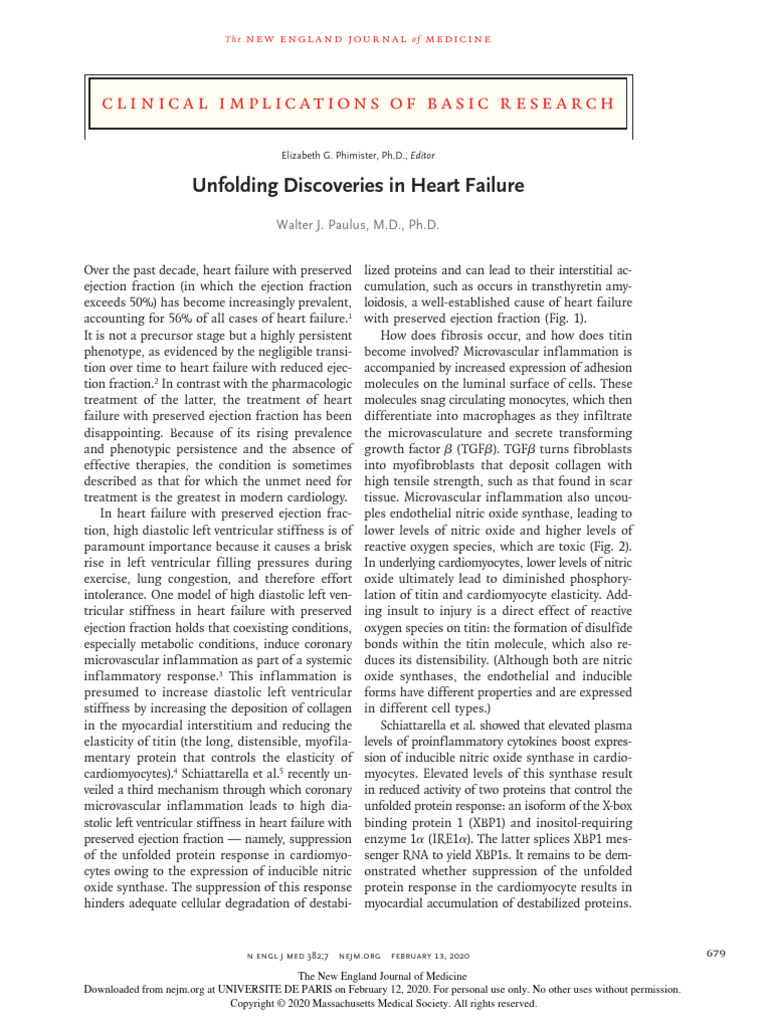 On Heart Failure | PDF | Transforming Growth Factor Beta | Nitric Oxide Synthase