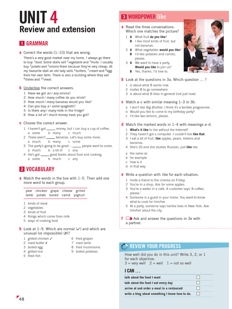 U4 revision | PDF | European Cuisine | Food And Drink