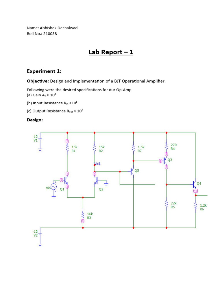 Ec Lab 1 | Download Free PDF | Operational Amplifier | Amplifier