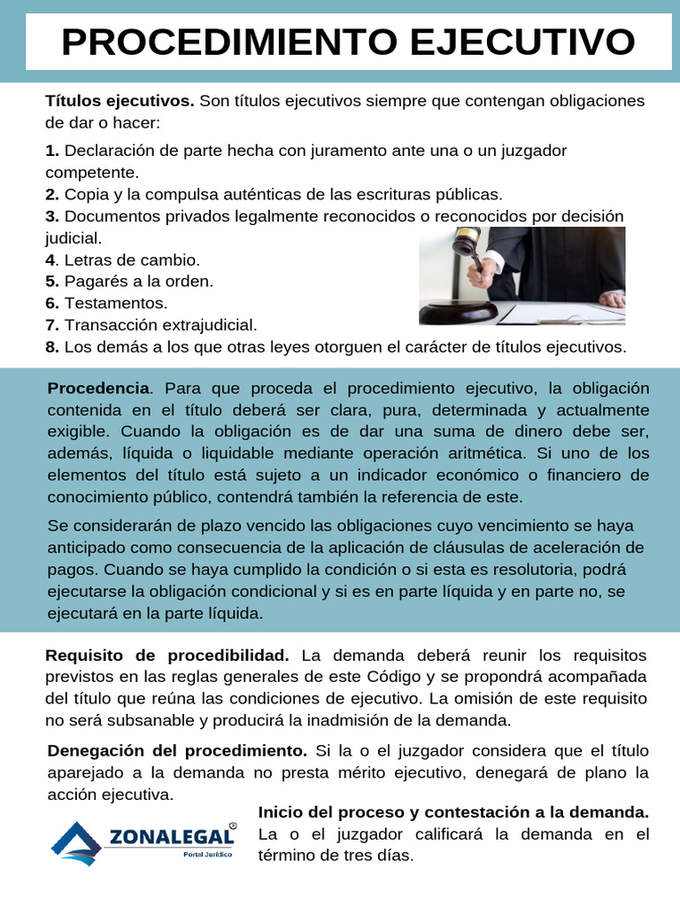 Procedimiento Ejecutivo: Requisitos y Normas | PDF | Justicia | Crimen y violencia