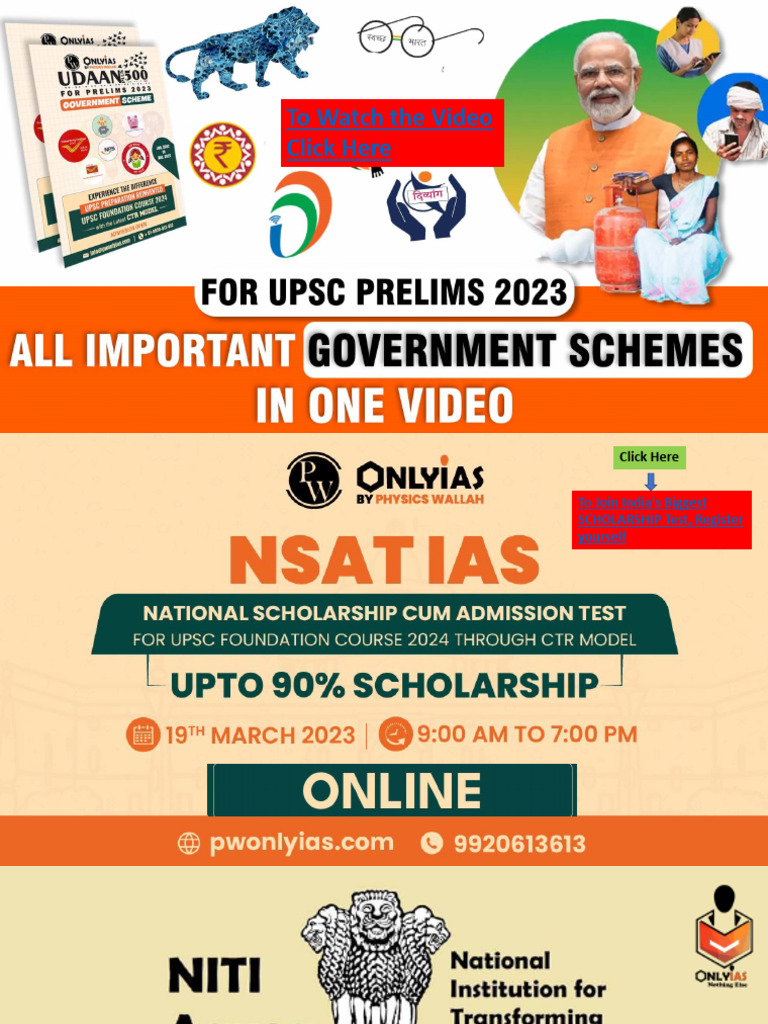 All Important Government Schemes in News of Last ONE Year at ONE | PDF ...