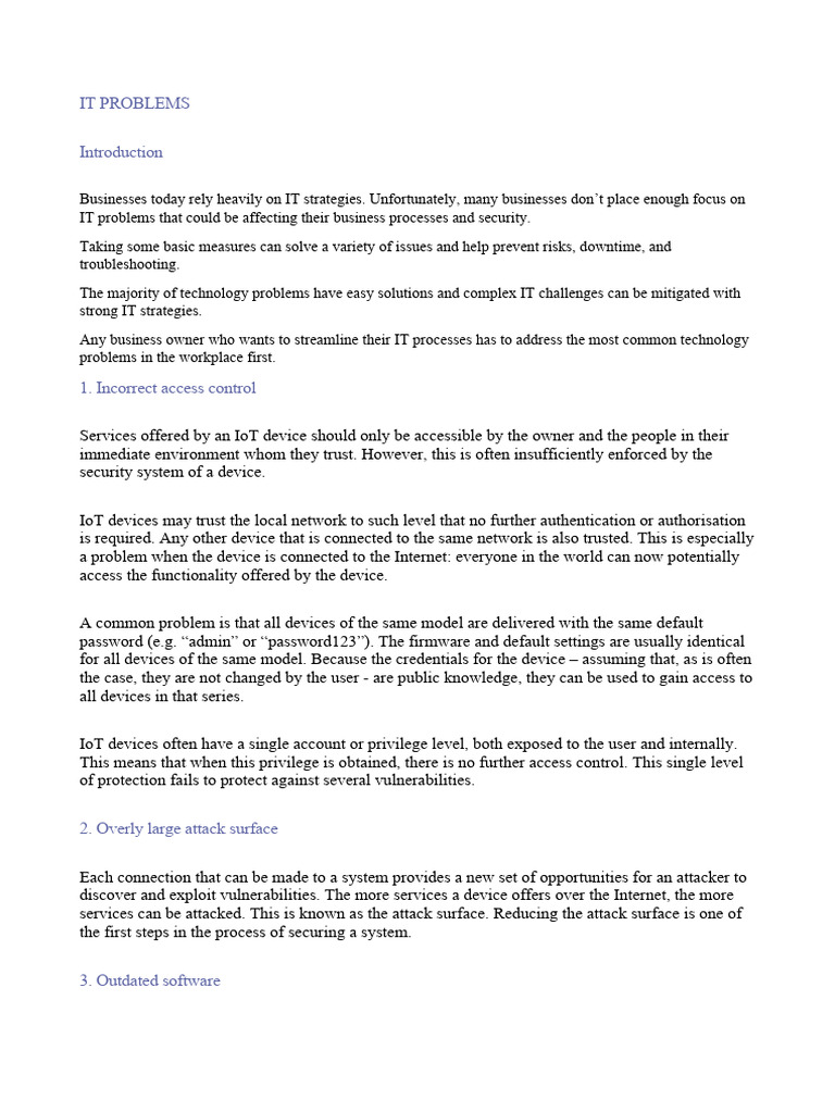 IT Problems | PDF | Security | Computer Security