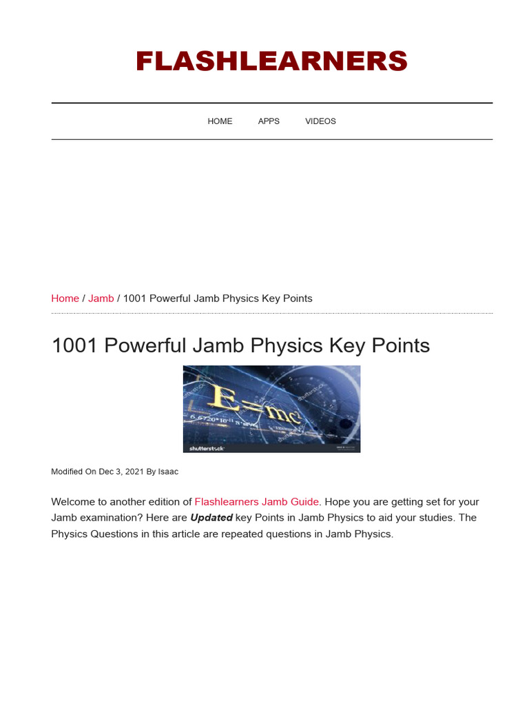 Physics Key Points | Download Free PDF | Inductor | Waves