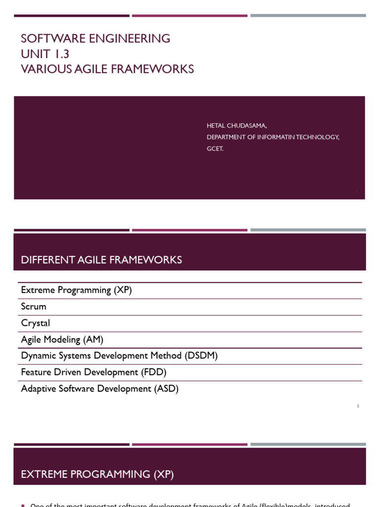 Unit 1.3 Agile Frameworks | PDF | Scrum (Software Development ...
