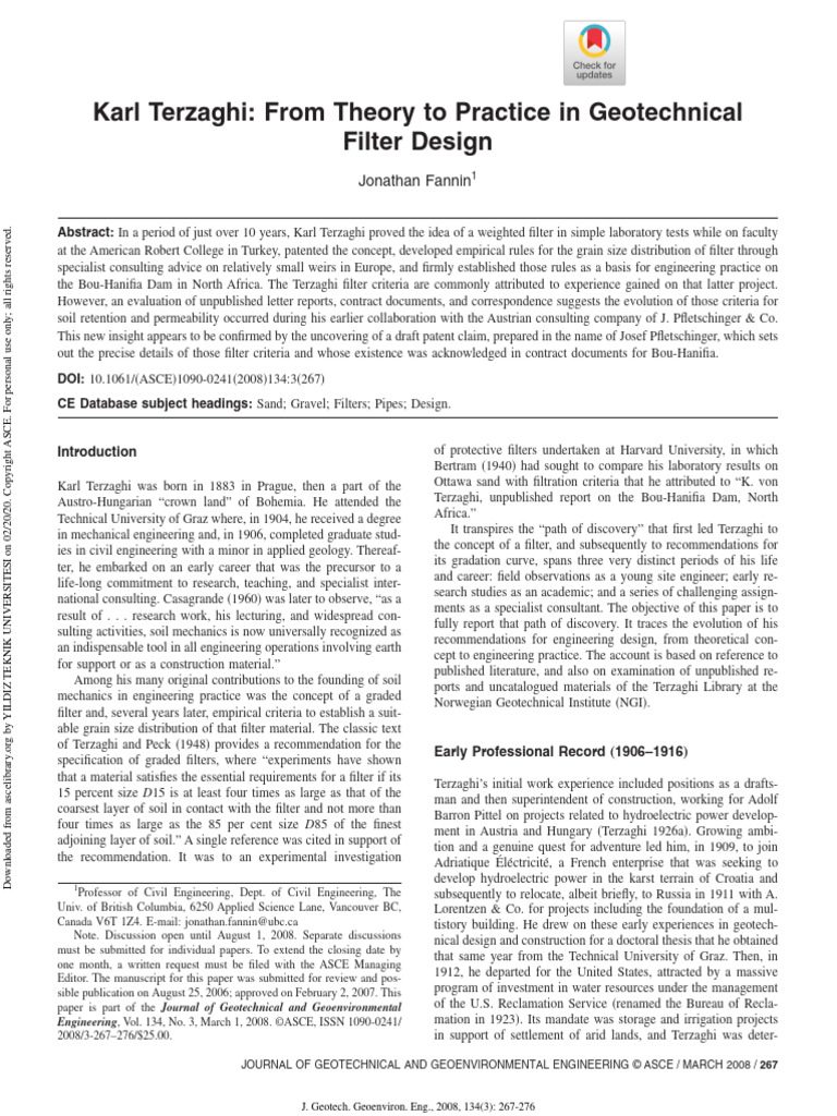Terzaghi Filter Design | PDF | Soil Mechanics | Earth Sciences