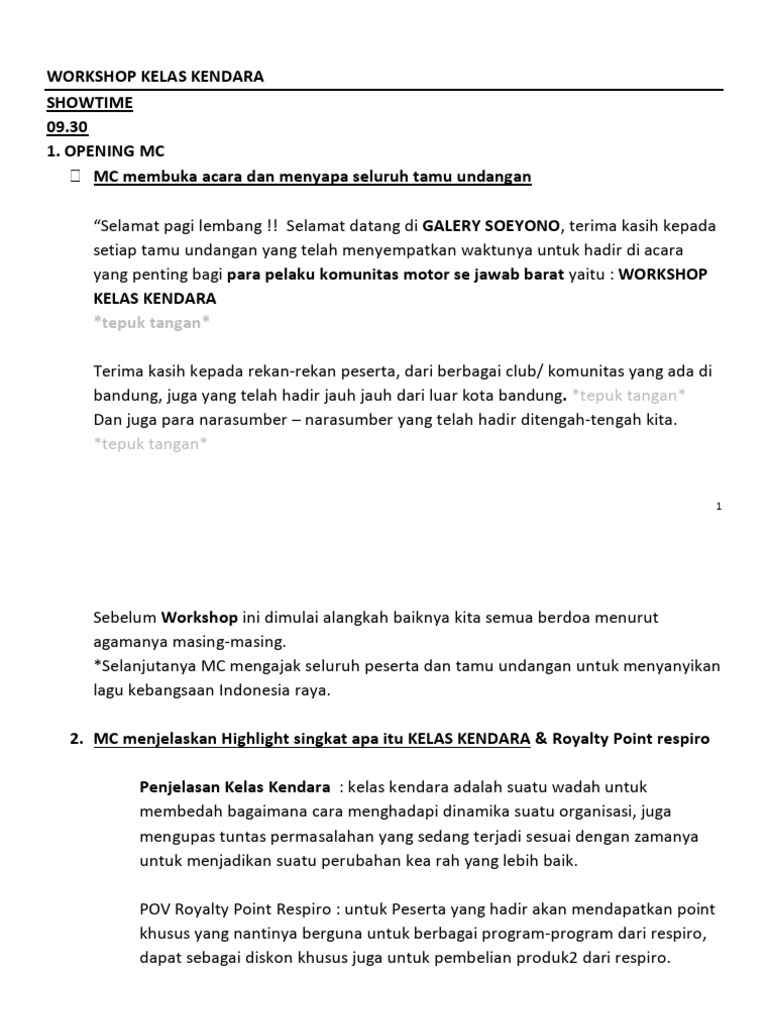 Cue Card MC & Moderator | PDF | Perjalanan