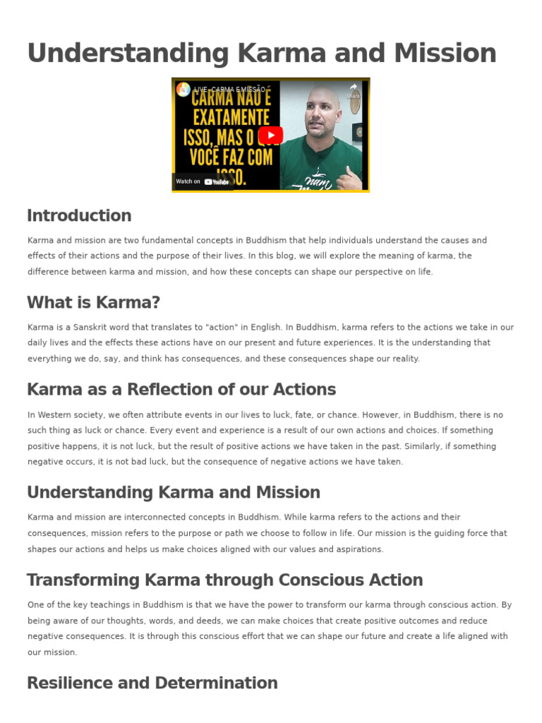 Understanding Karma and Mission | PDF | Karma | Luck