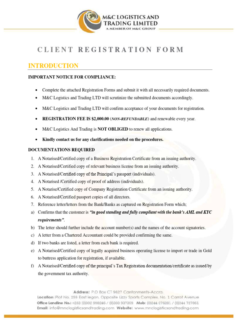 Client Registration Form | PDF | Money Laundering | Banks