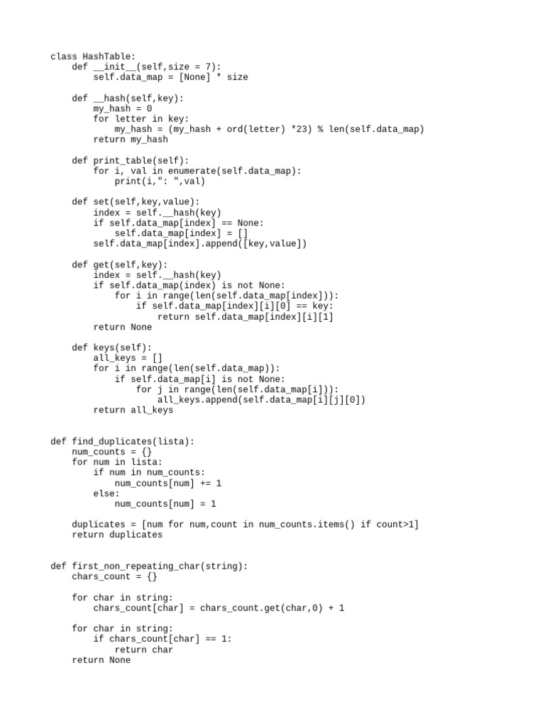 Class HashTable | PDF