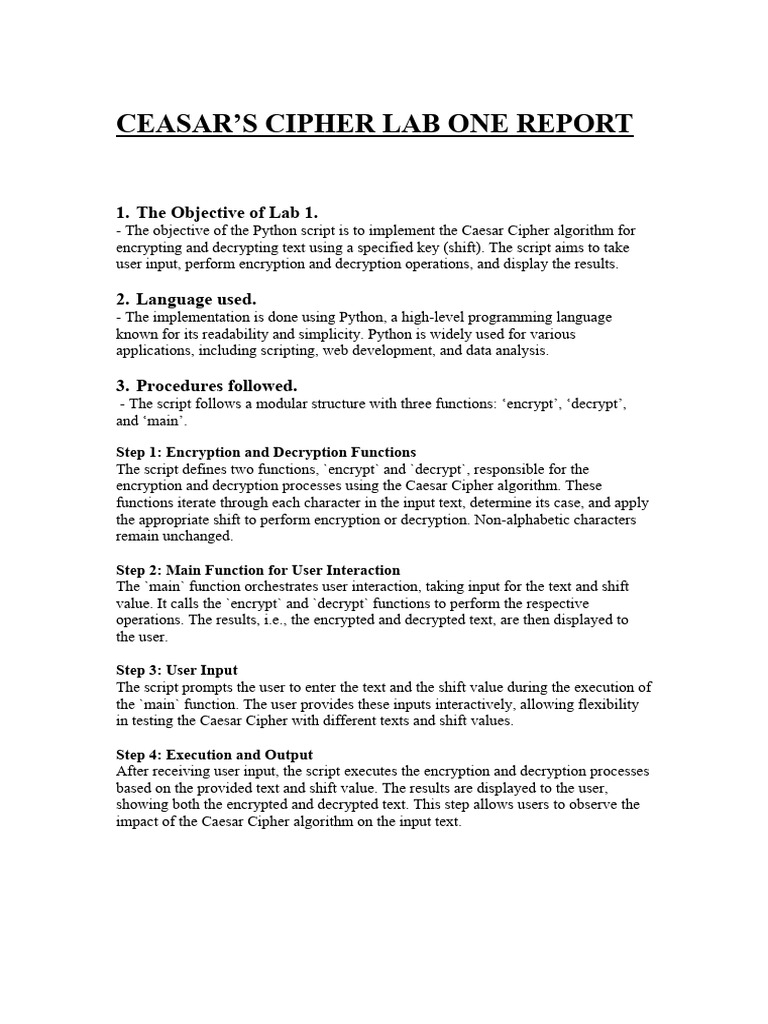 Ceasar Python | PDF | Encryption | Cryptography