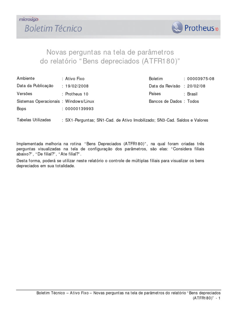 ATF - Novas Perguntas Na Tela de Parametros Do Relatorio Bens ...