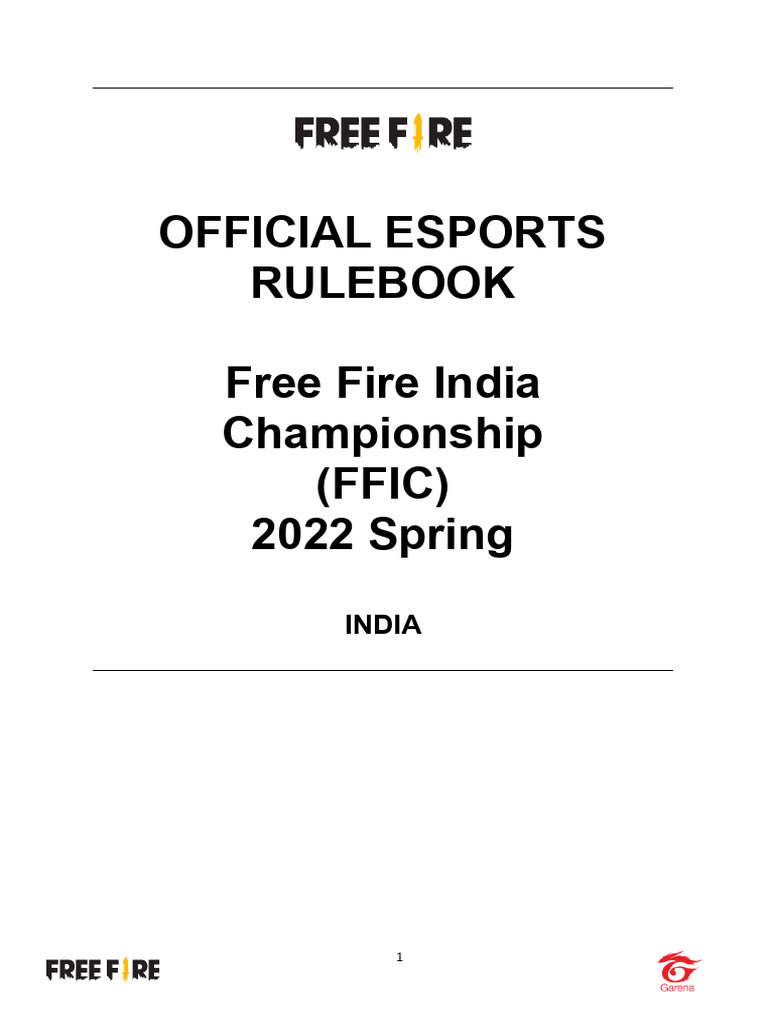 Official Free Fire India Championship 2022 Spring Rulebook | PDF
