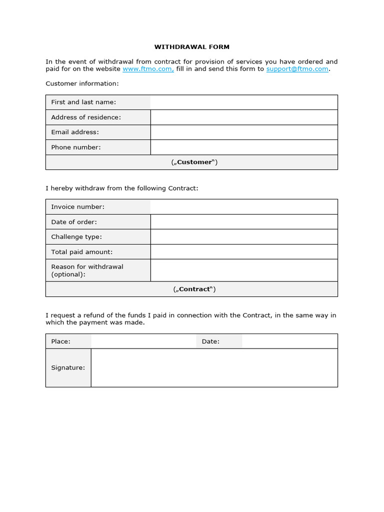Withdrawal Form en | PDF