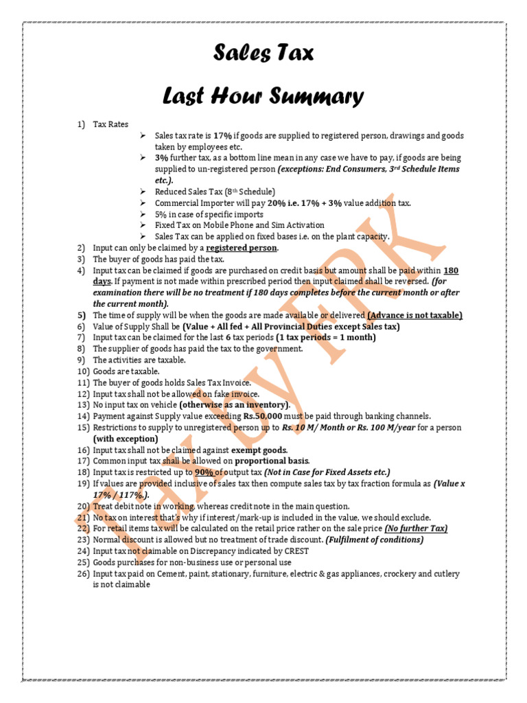Sales Tax Last Hour Summary | PDF | Taxes | Sales Taxes In The United ...