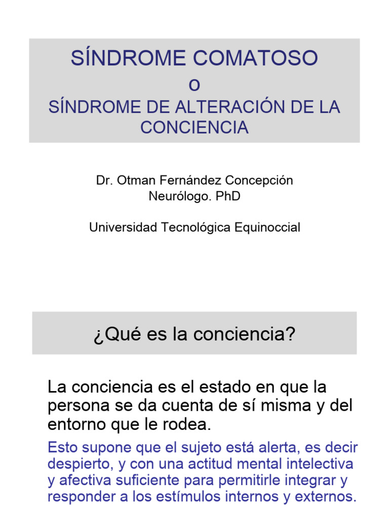 Síndrome Comatoso | PDF | Coma | Cerebro