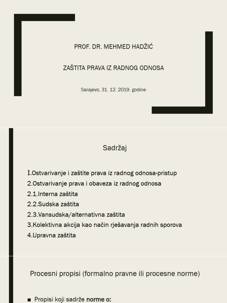 Zastita Prava Iz Radnog Odnosa | PDF