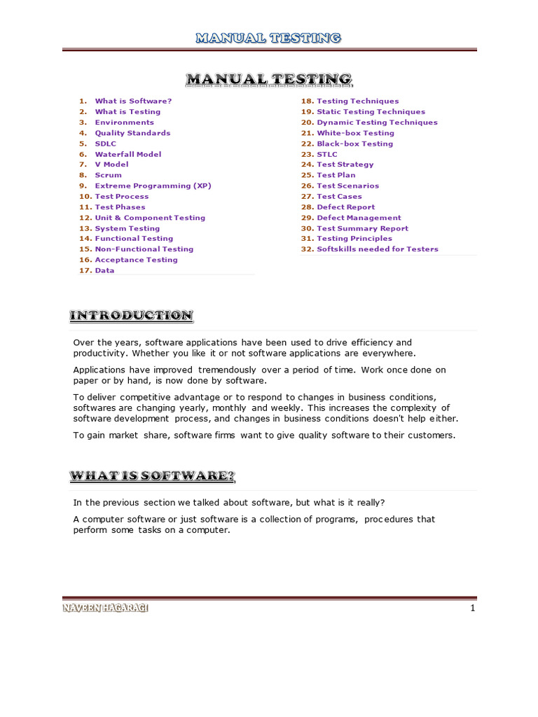 Manual Testing Notes 2 PDF Free | PDF | Software Testing | Scrum ...