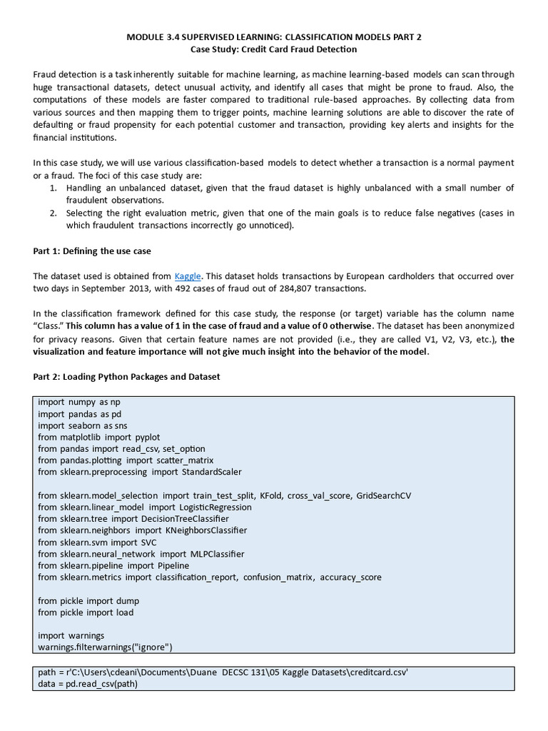 Module 3.4 Classification Models, Case Study | Download Free PDF ...