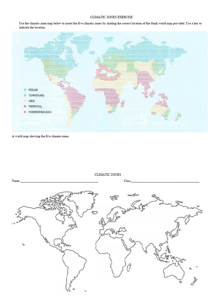 Climatic Zones Exercise | PDF