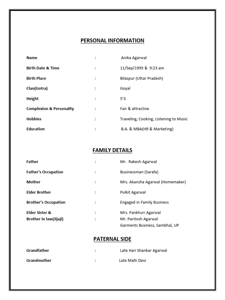 Anika Biodata PDF | PDF