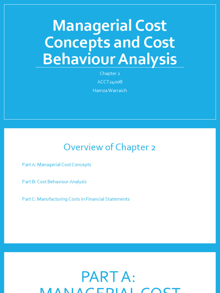 Chapter 2 - Managerial Cost Concepts and Cost Behaviour Analysis | PDF | Cost | Expense