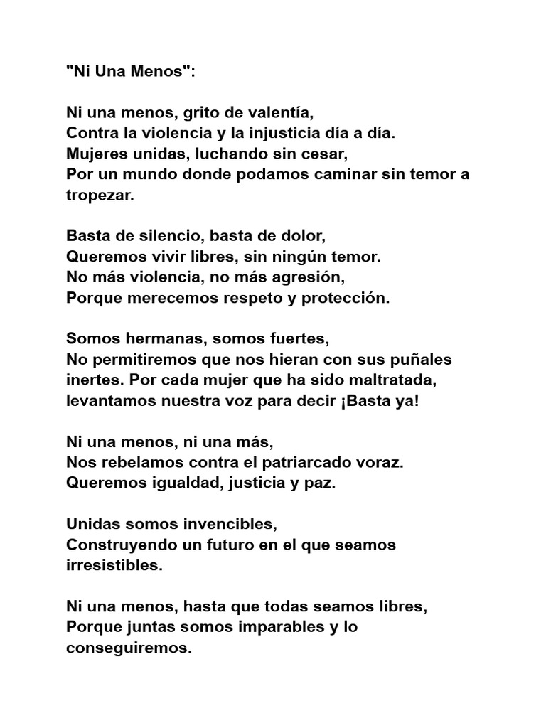 Poema Ni Una Menos | PDF