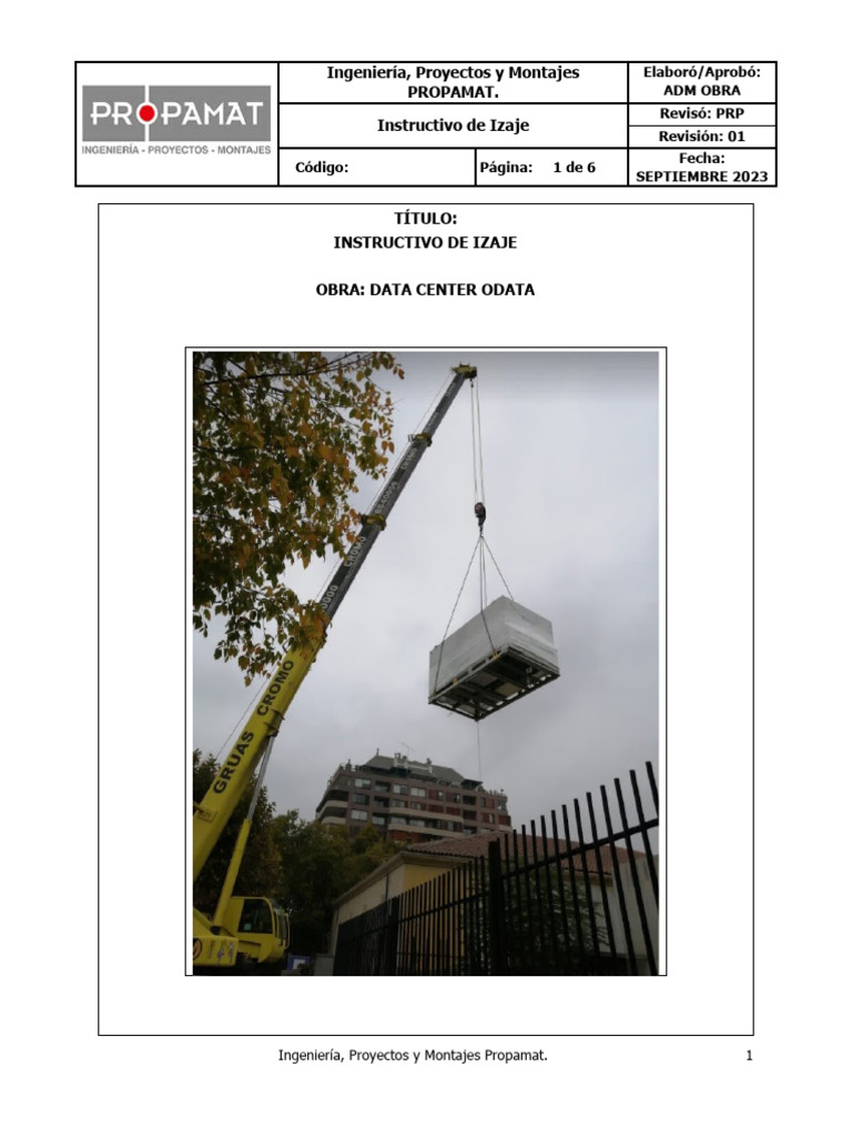 Instructivo de Izaje | PDF