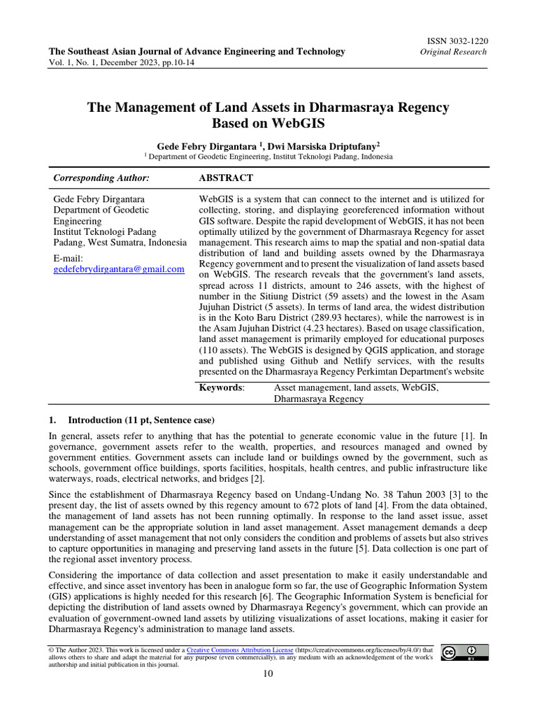 Gede Febry Dirgantara - The Management of Land Assets in Dharmasraya ...
