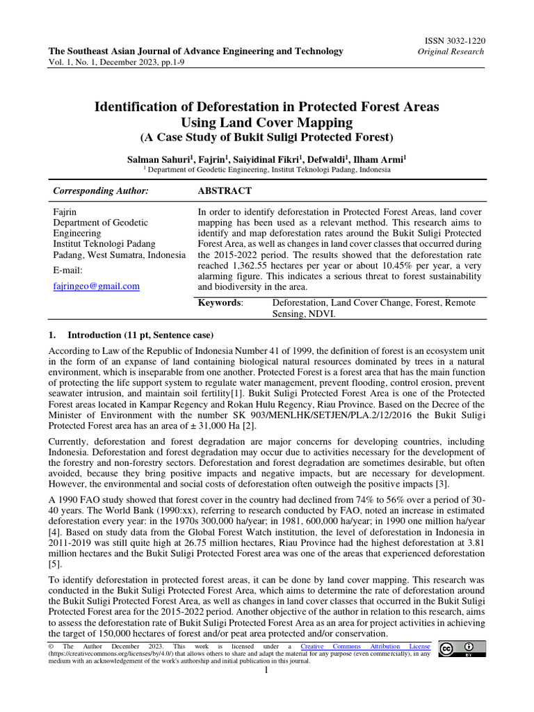 Deforestation in Bukit Suligi | PDF | Deforestation | Accuracy And ...