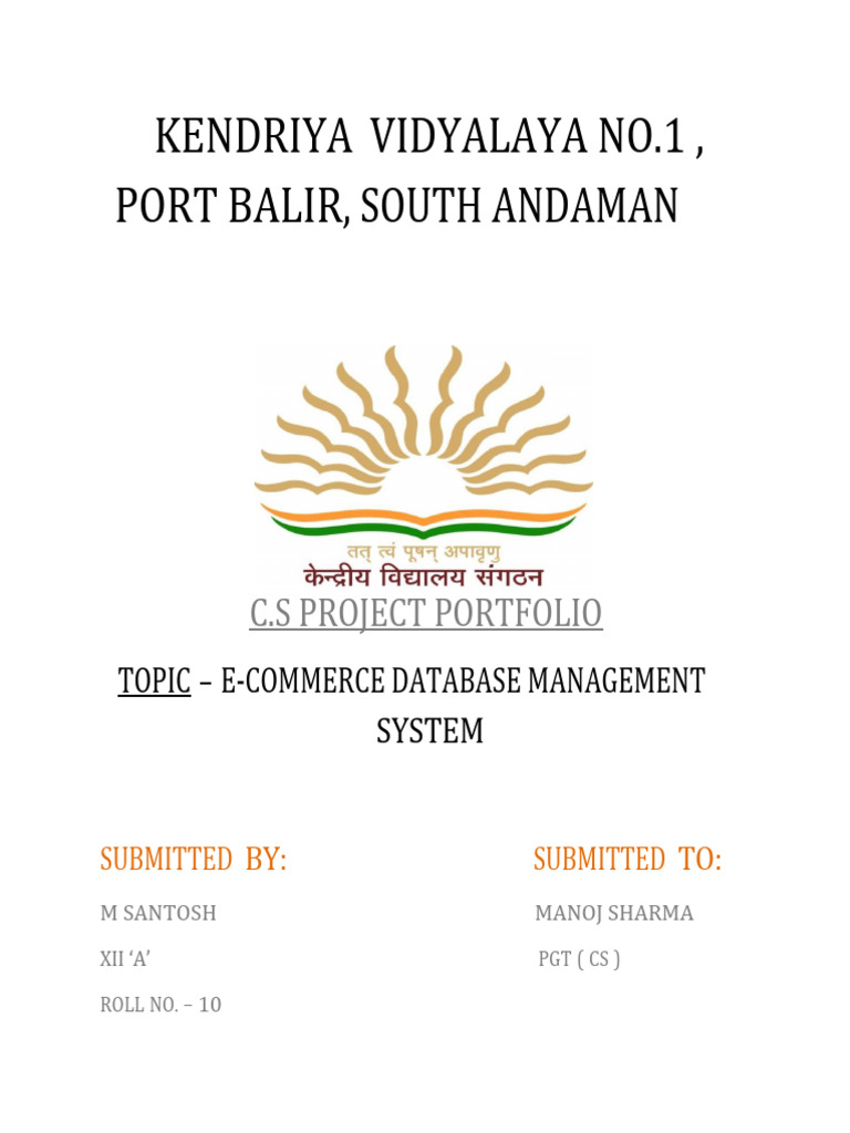 Santosh Cs Rpoject File | Download Free PDF | My Sql | Databases