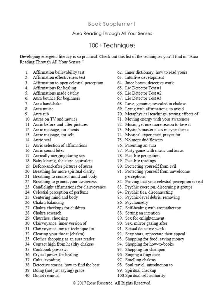 Aura Reading Through All Your Senses 100 Techniques | PDF | Aura ...