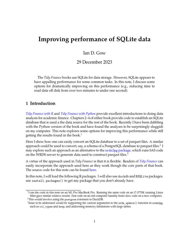 SQLite to Parquet Performance Boost | PDF | Software Engineering | Software Development