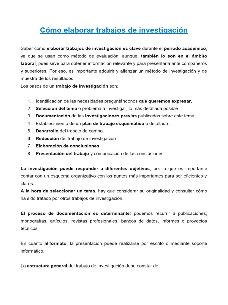 Pautas para La Elaboracion de Trabajos Escritos | PDF | Información