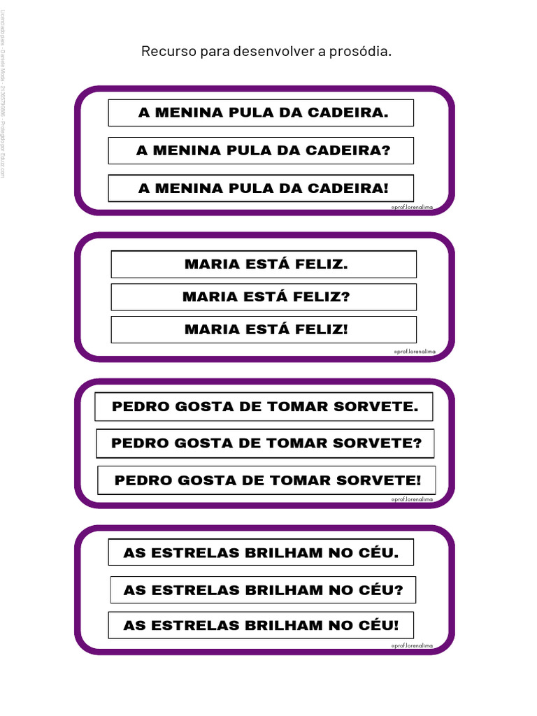 Atividades de Prosodia | PDF