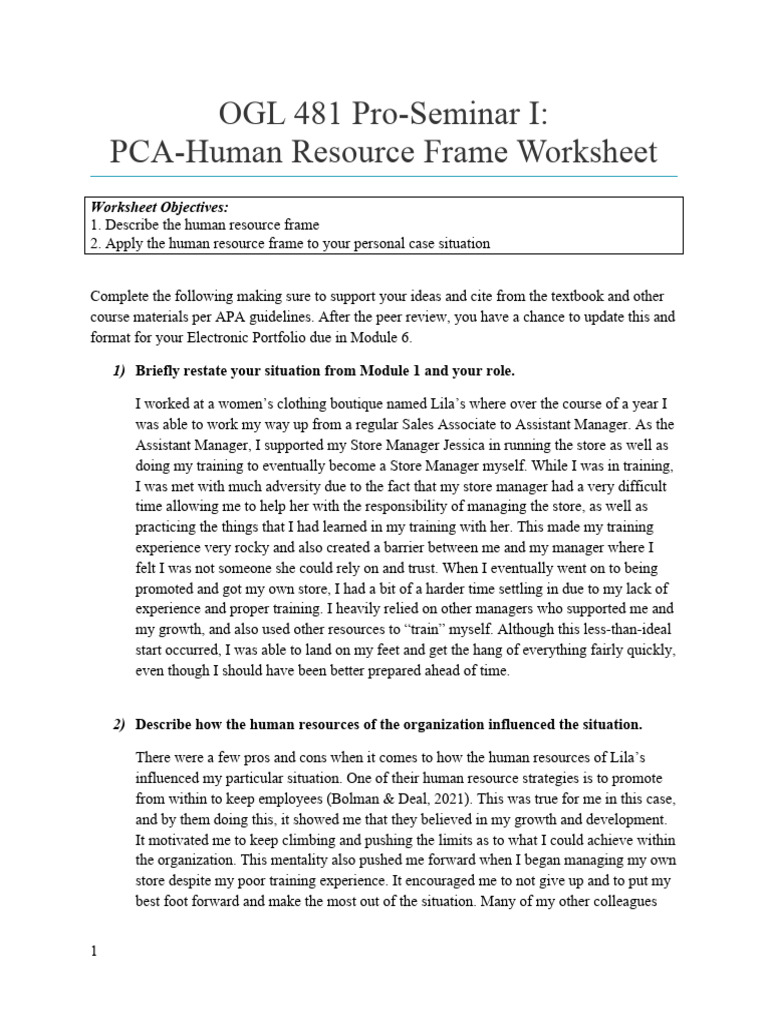 Pca Module 3 Pdf Human Resources Employment