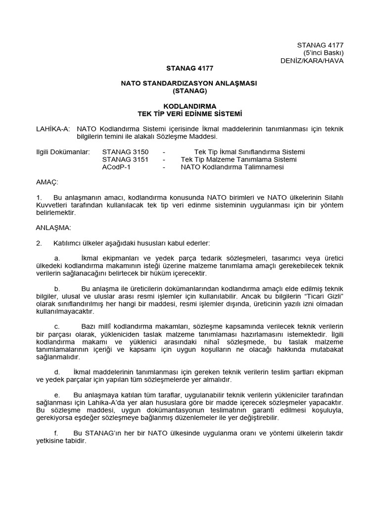 Stanag 4177 | PDF