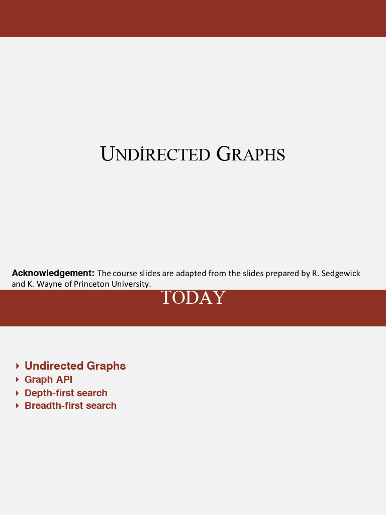 Ders9 - Undirected Graphs | PDF | Vertex (Graph Theory) | Algorithms ...
