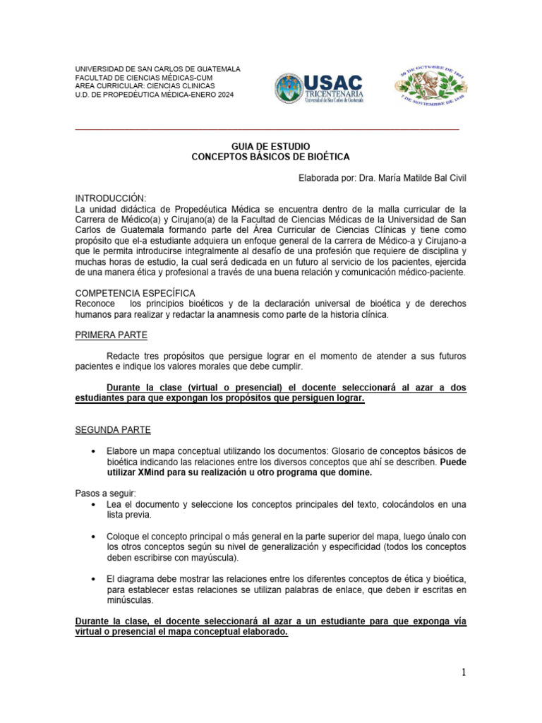 Guia de Estudio Glosario Bioeti | PDF | Bioética | Medicina