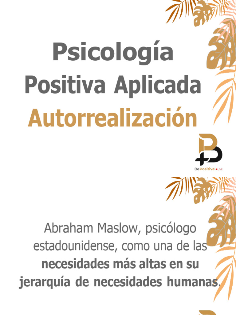 Autorrealización y Hábitos Positivos | PDF