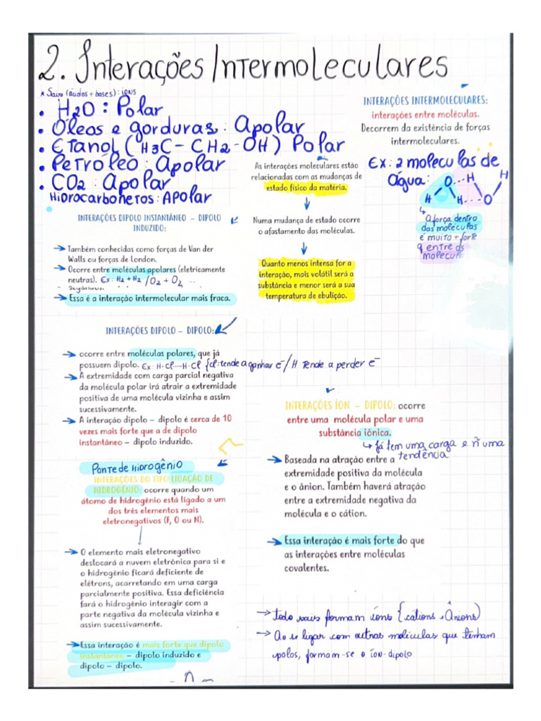 Meu Resumo Interacao Intermolecular | PDF