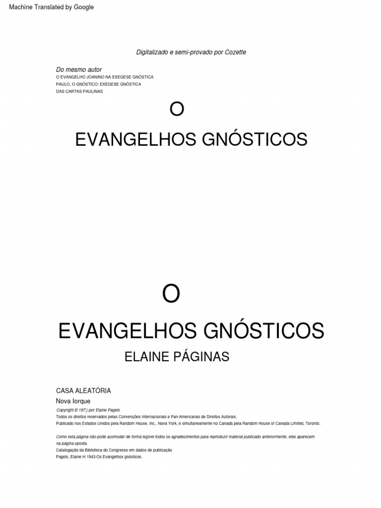 1 - Os Evangelhos Gnósticos - Elaine Pagels - Português PDF | PDF ...