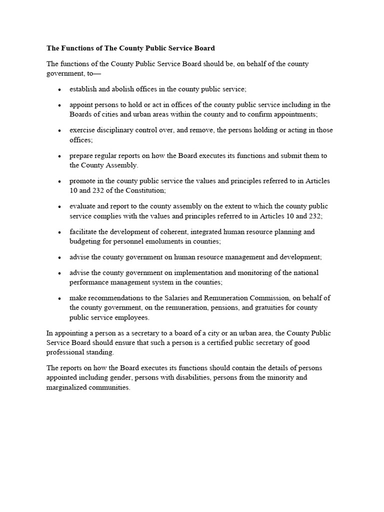 Functions of County Public Service Board | PDF | Business | Home & Garden