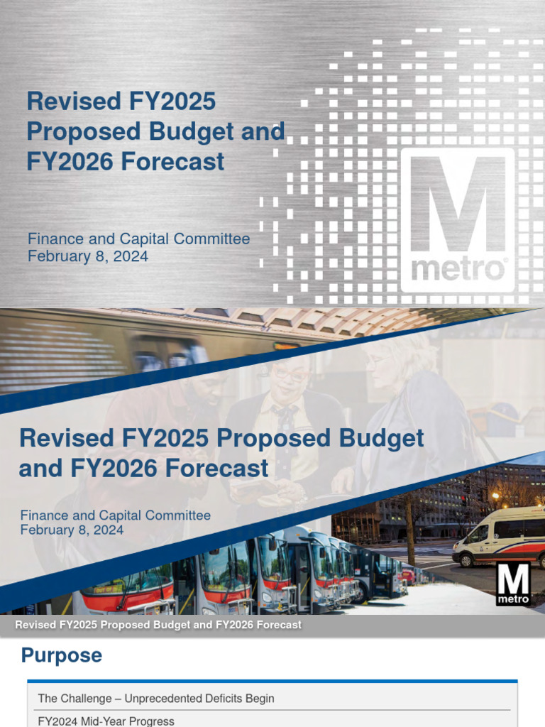 FY2025 Budget & FY2026 Forecast Overview | PDF | Washington Metro ...
