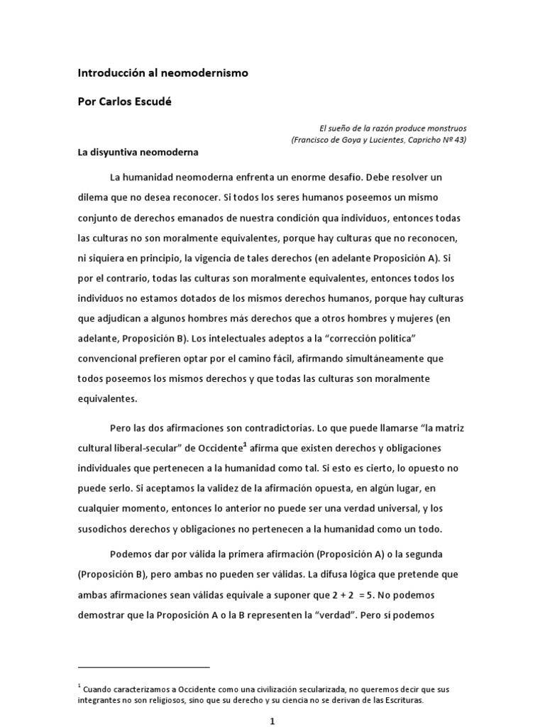 Introduccion Al Neomodernismo | PDF | La Ley natural | Verdad